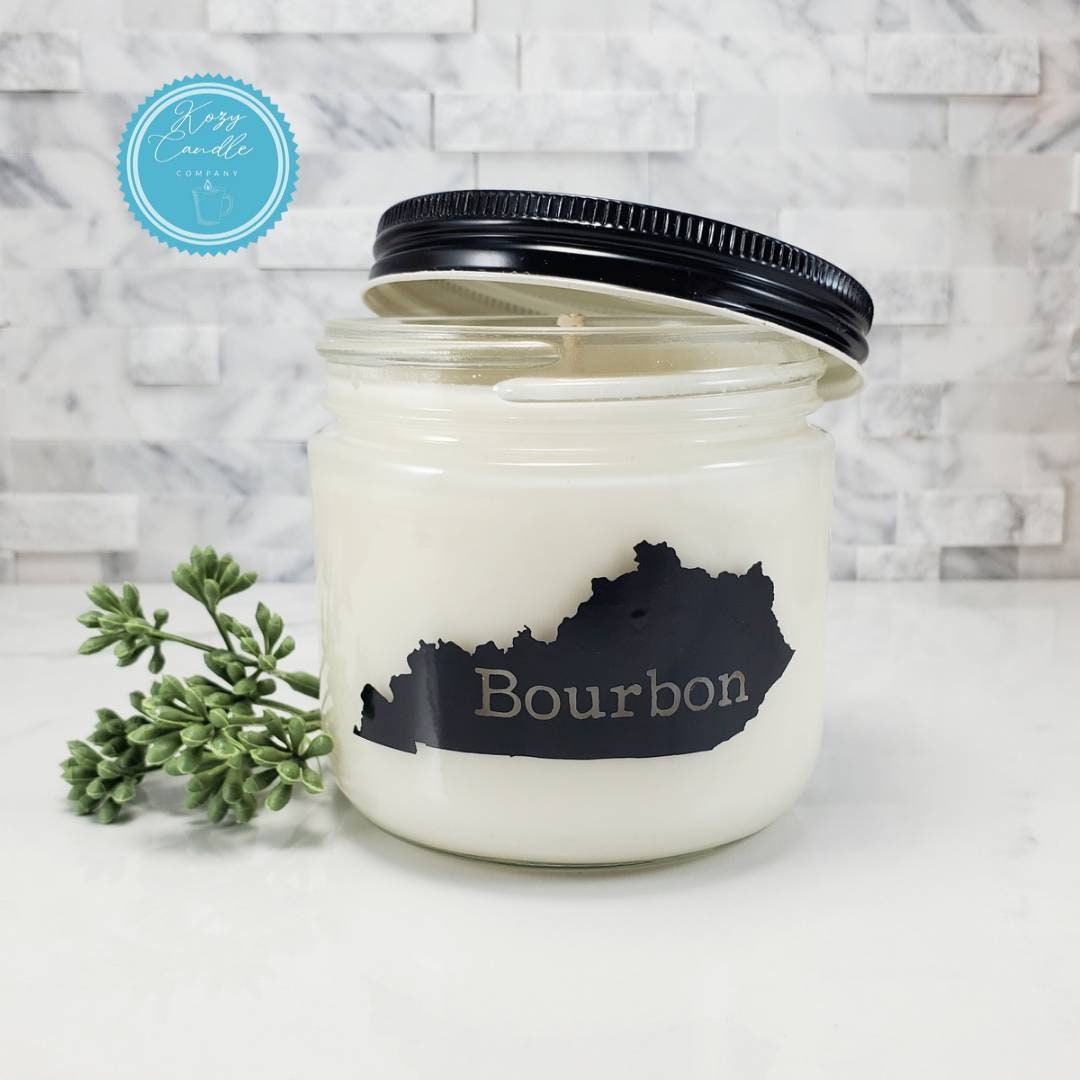 Kentucky Bourbon Candle, Bourbon Scented Soy Wax Candle, Man Cave ...