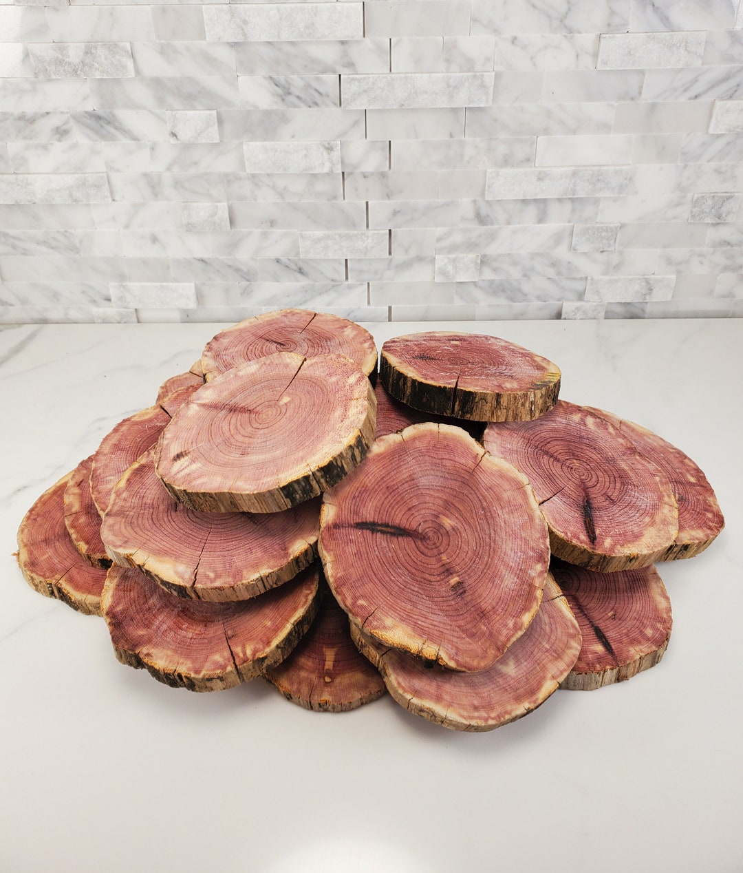 Fresh Red Cedar Tree Slices, 20 Thin Cedar Craft Slices, Cedar Cookies ...