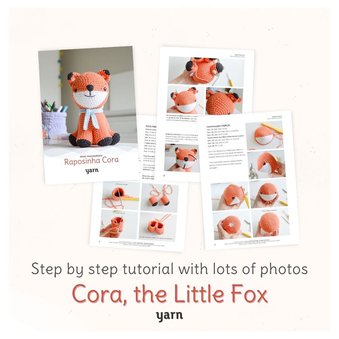 Cora, the Little Fox Crochet Pattern amigurumi Tutorial PDF File Cute ...