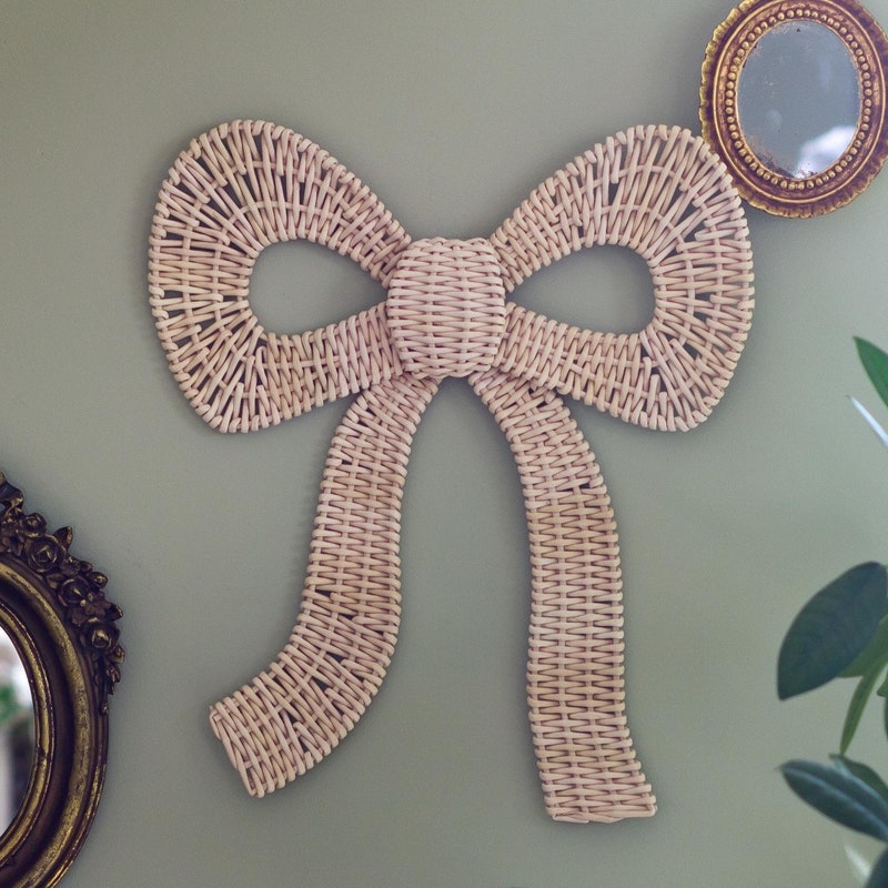 Rattan Bow Decor for Wall - Etsy