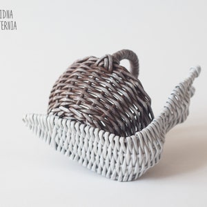 Cute Wicker Snail, Small Sweets Gift Basket, Unusual Candy Bowl - Etsy