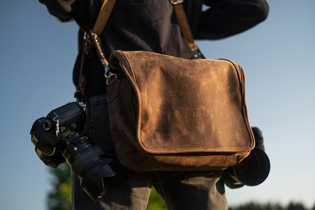 Leather Lens Quiver: Quick Access Camera Bag - Photographer Satchel - Etsy