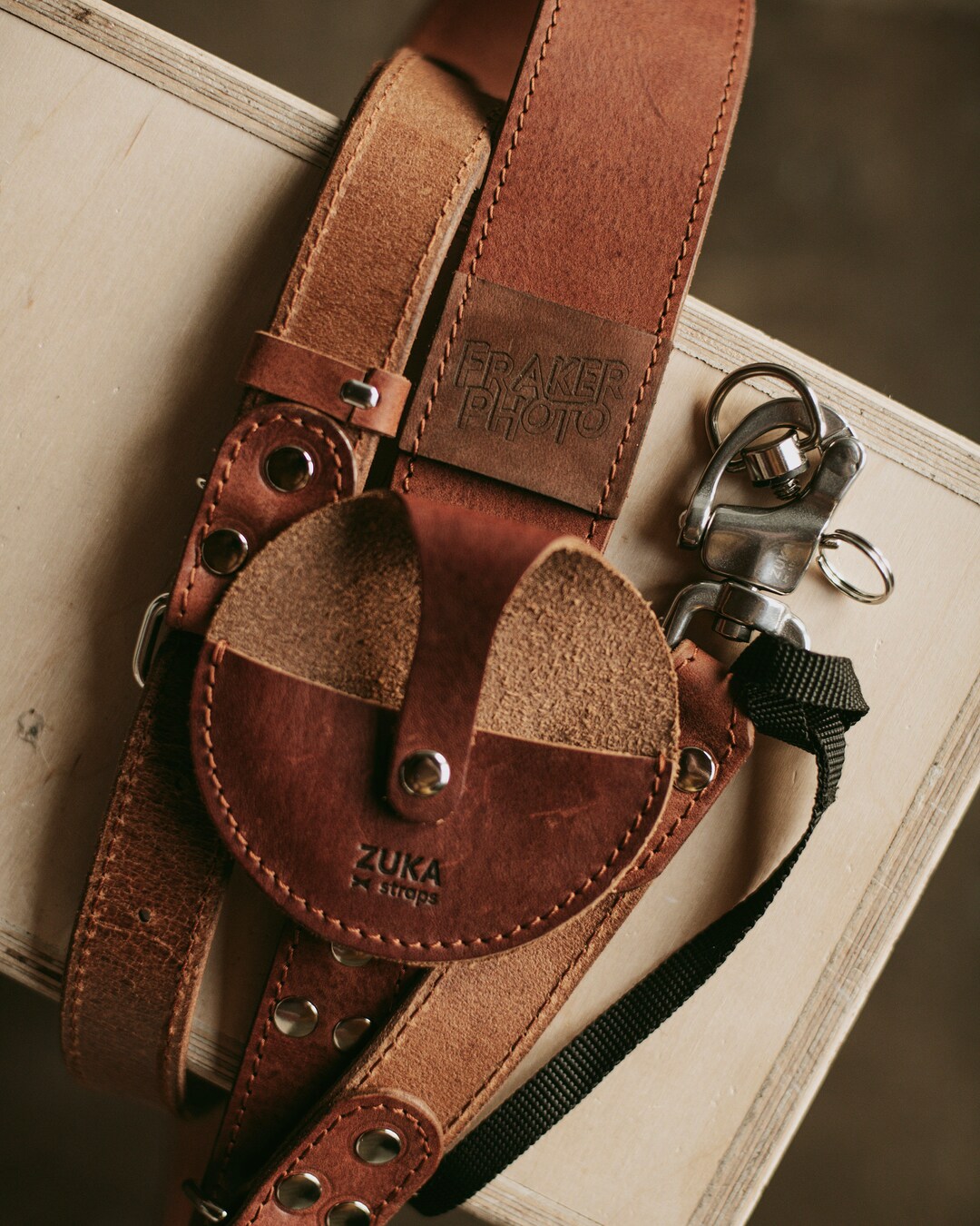 Brown Leather Lens Cap Holder - Zuka Straps Camera Case - Etsy
