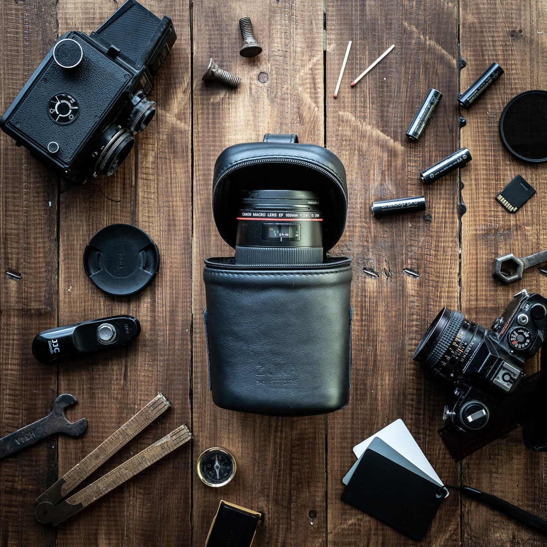 Leather Lens Pouch, Lens Pouch, Lens Case, Tube for Photographer Lens ...