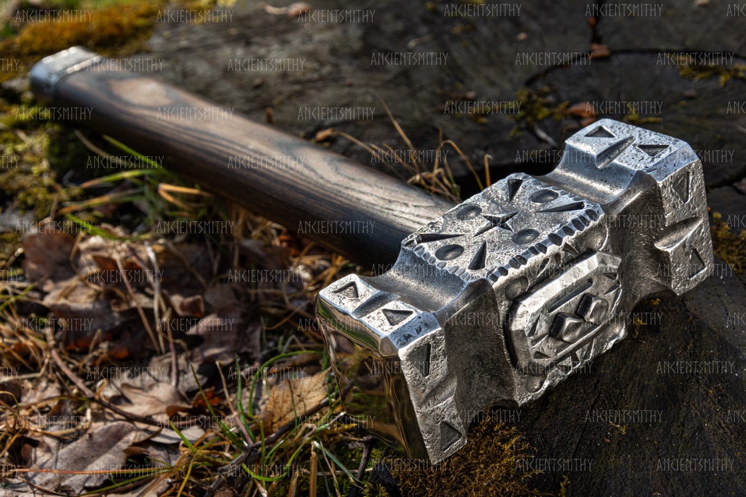 Viking War Hammer Functional Forged Nordic Hammer With Engraving - Etsy