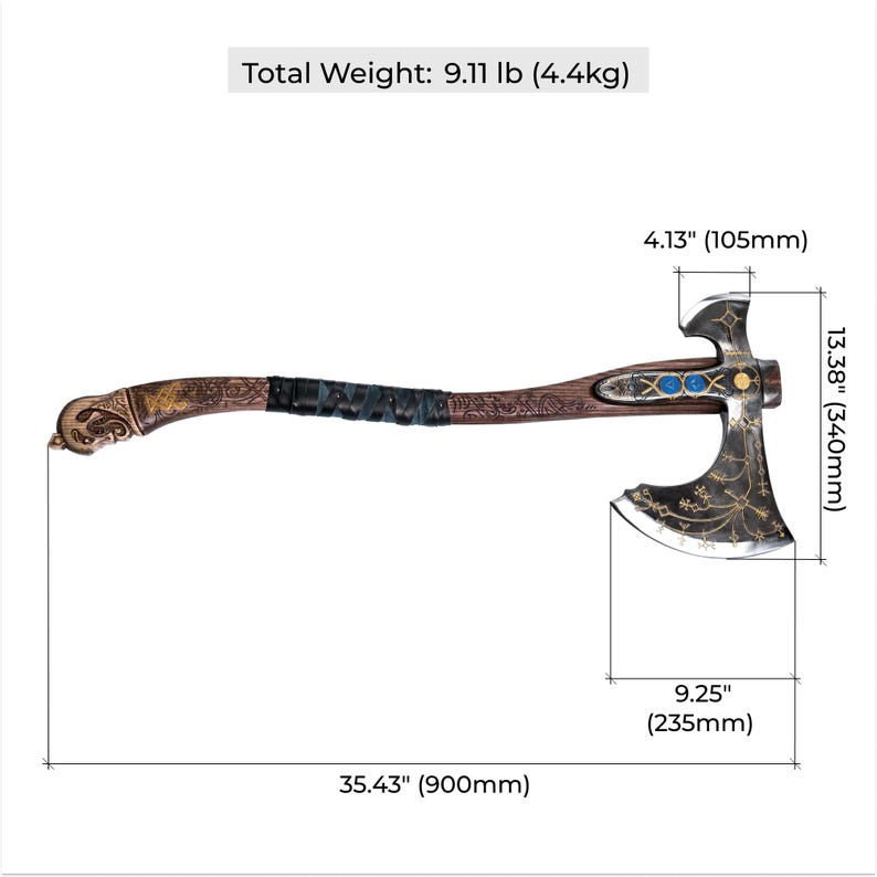 Leviathan Axe With Carbon Steel Blade, Handmade Kratos Axe - Etsy