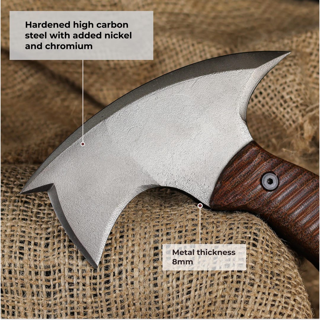 Tactical Tomahawk Full Tang Axe, Forged Combat Tomahawk With Polymer ...