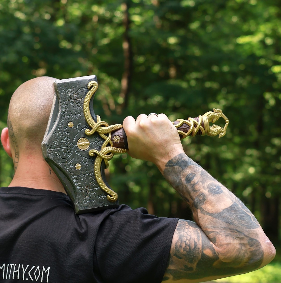 Mjolnir Thor Hammer: Solid Steel 26.45lb Replica With Glow-in-the-dark ...