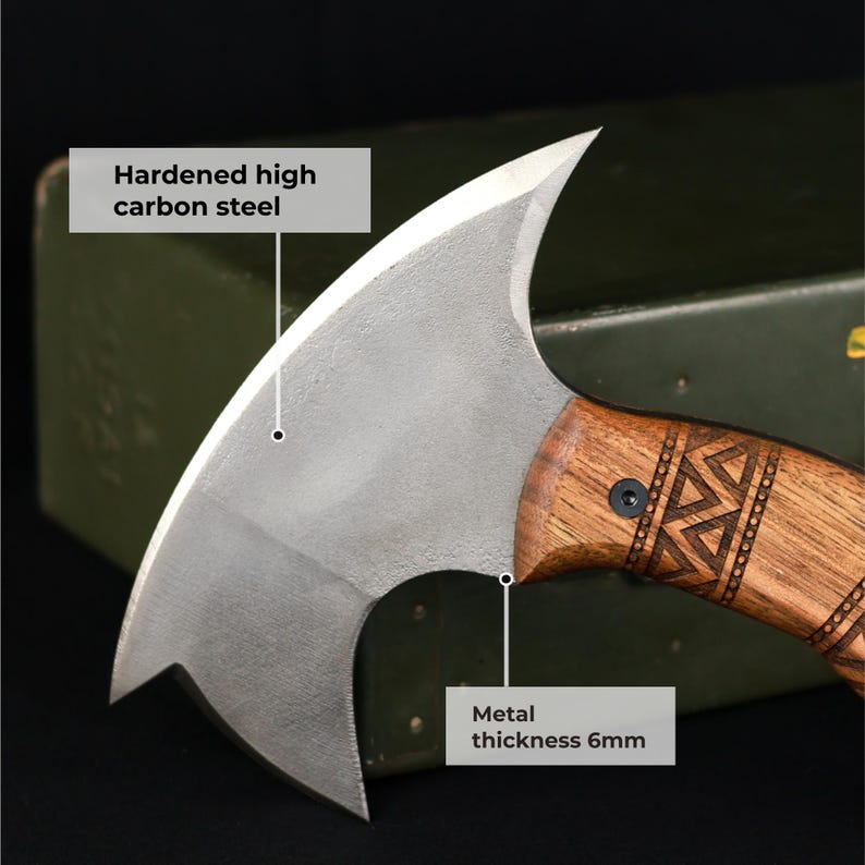 Small Tomahawk Bushcraft Axe With Sheath: Compact Hachet for Camping - Etsy