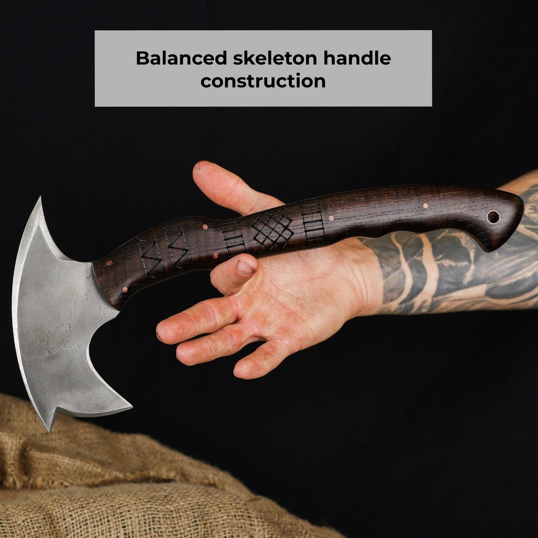 Tomahawk Full Tang Forged Hatchet With Kydex Sheath, Functional Indian ...