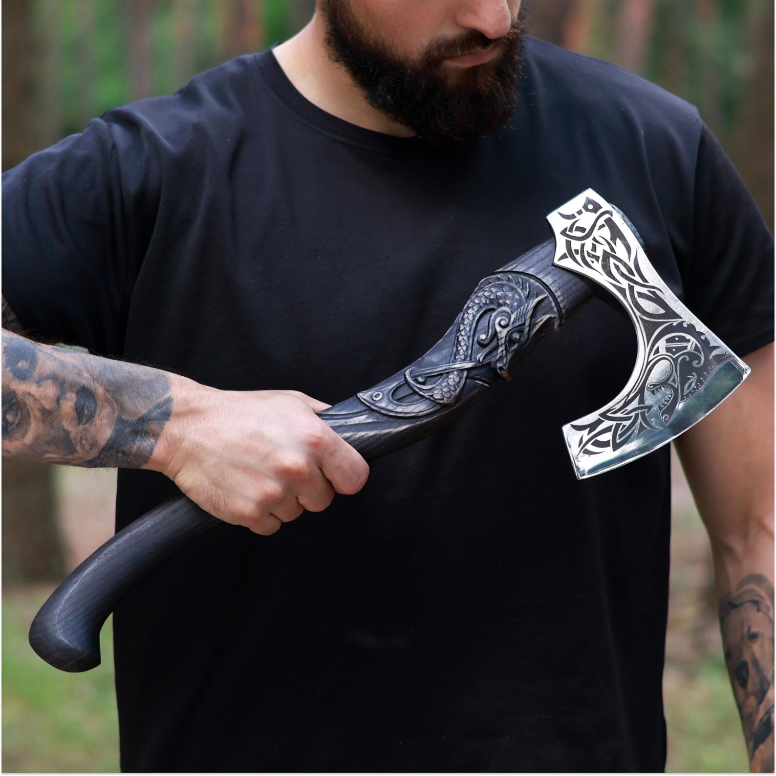 Viking Wolf Axe Fenrir Functional With Sheath, Norse Axe Hand Forged - Etsy