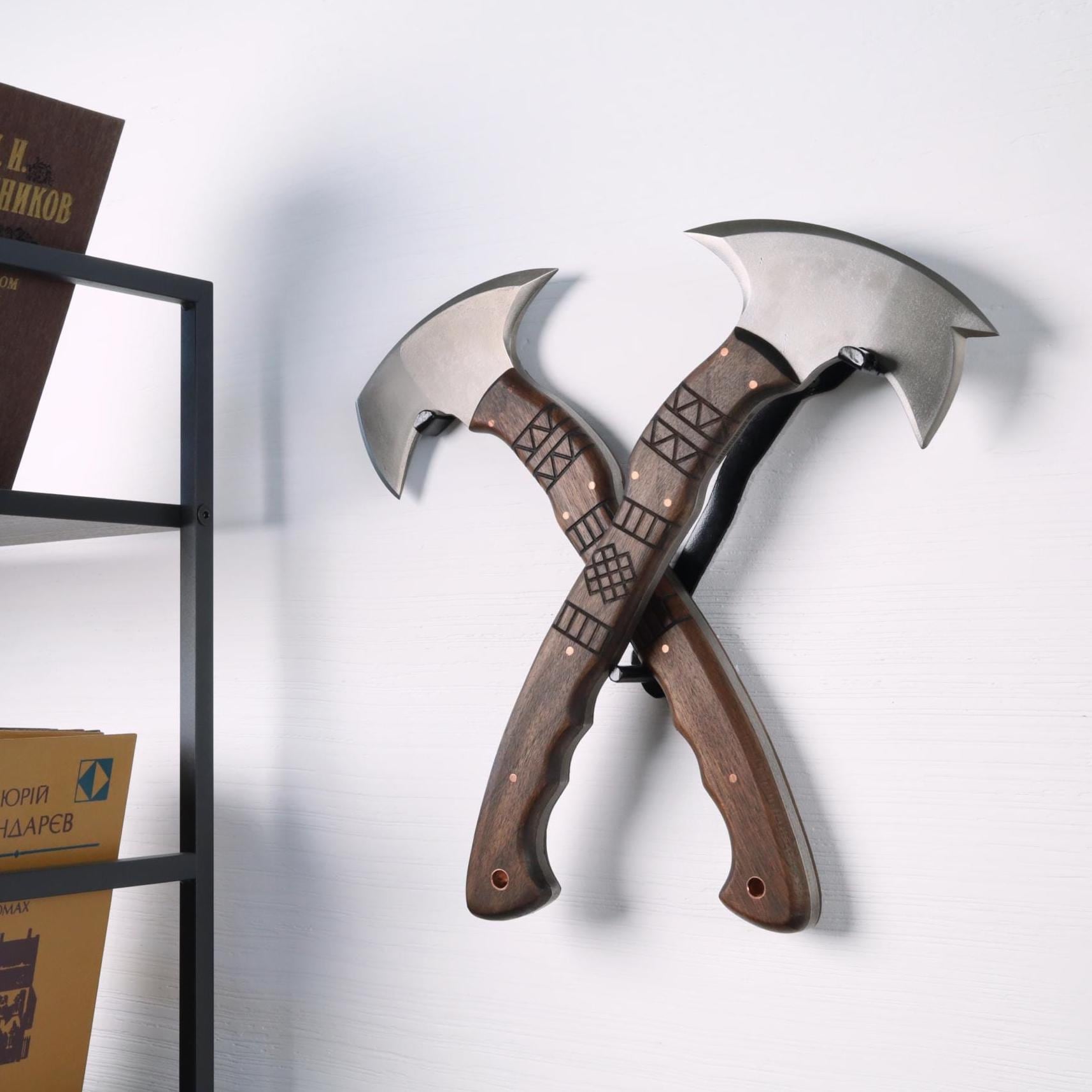 Tomahawk Wall Mount Double, Display Axe Holder Handmade, Wall Mount for ...