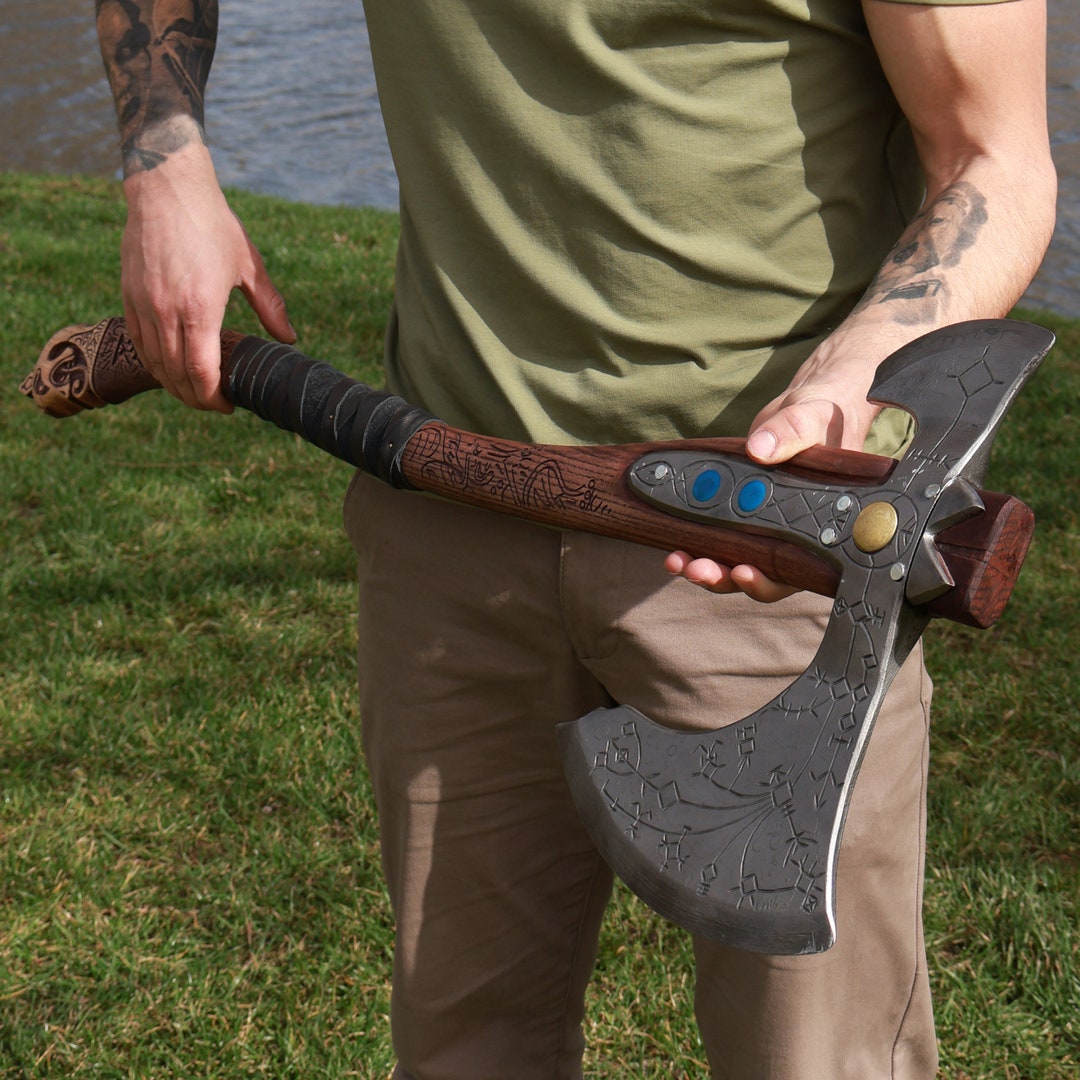 Handmade Leviathan Axe, Custom Engraved Kratos Axe With Box, Hard ...