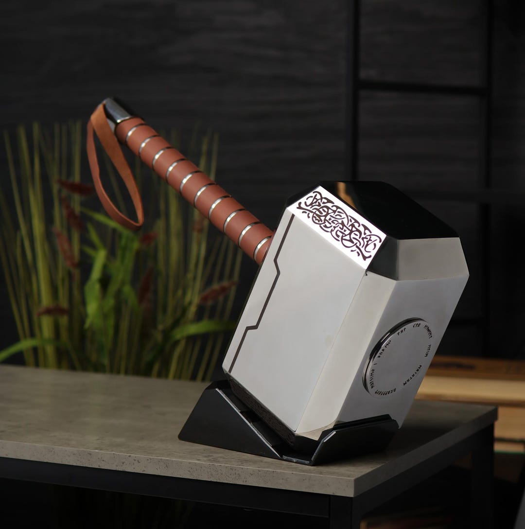 Thor Hammer Mjolnir Metal With Stand Real Size 11.24 Lb, Thors Hammer ...