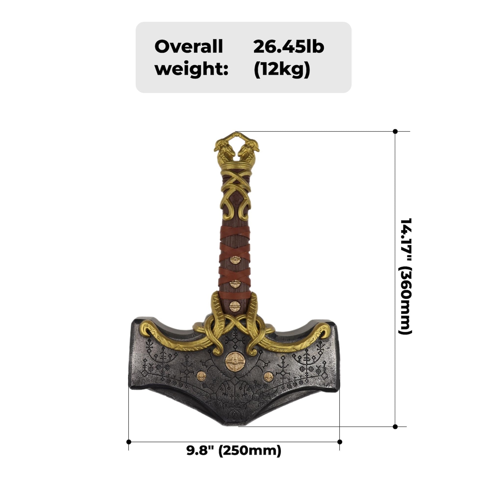 Mjolnir Metal Hammer 26.45lb Thor Hammer With Glow-in-the-dark Runes - Etsy