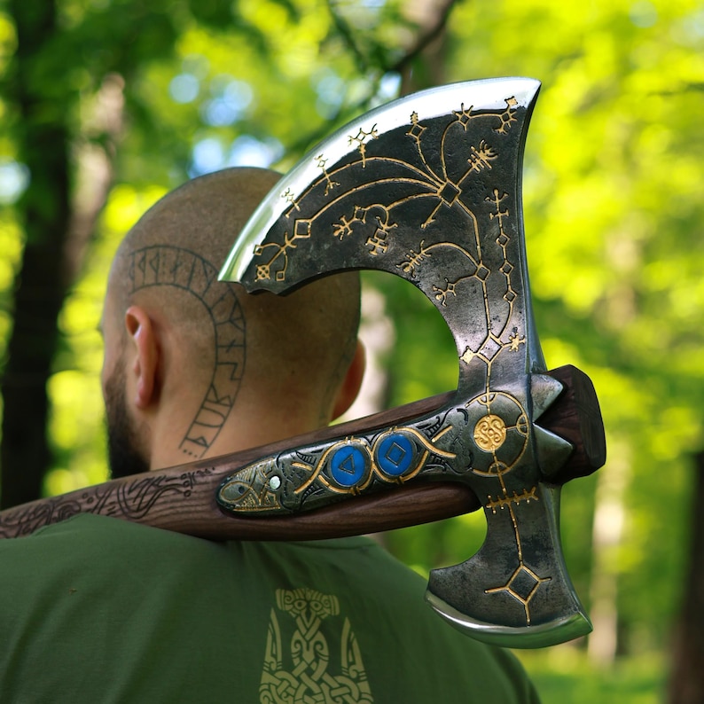 Leviathan Kratos Axe: Carbon Steel Blade Replica Handmade - Etsy