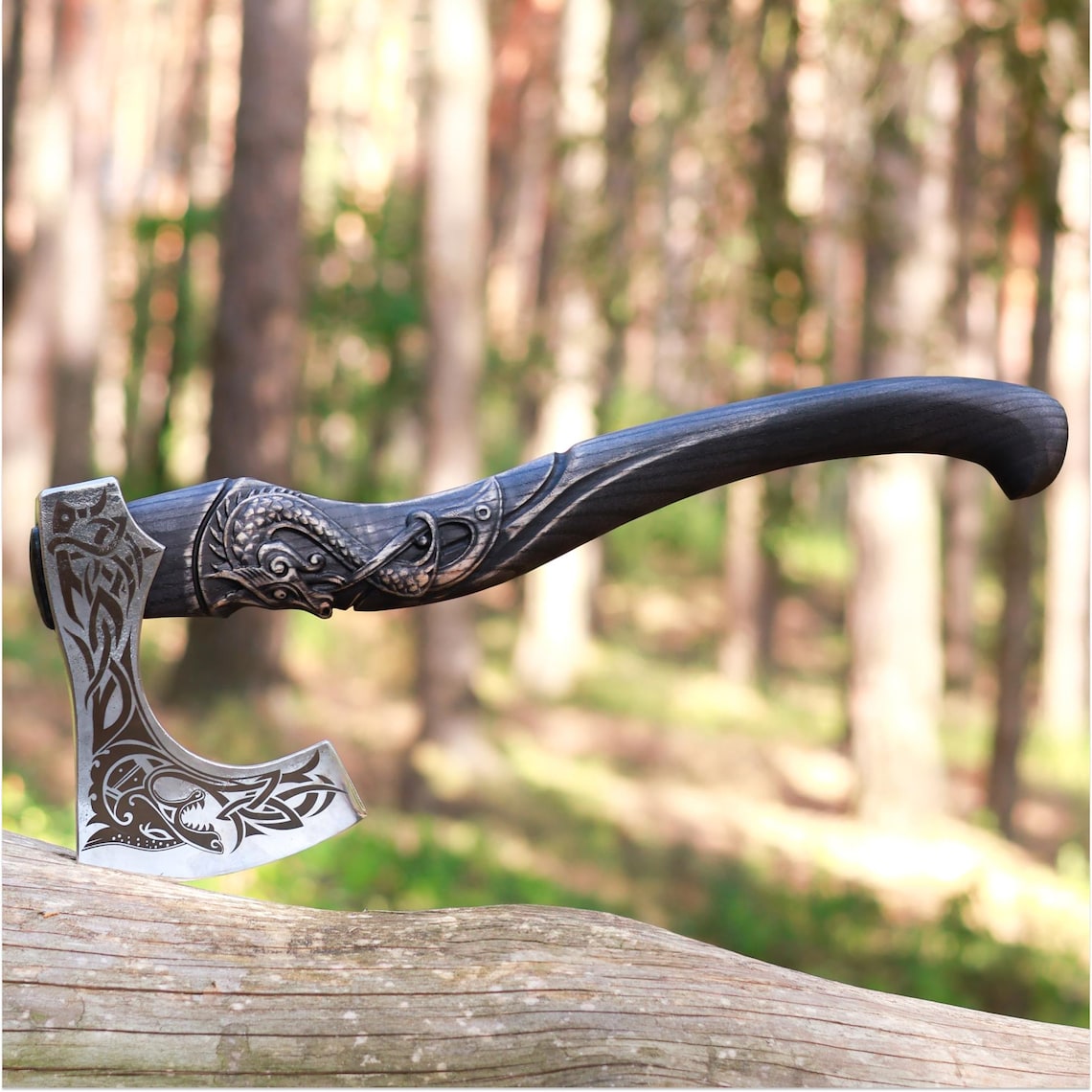 Viking Wolf Axe Fenrir Functional With Sheath, Norse Axe Hand Forged - Etsy