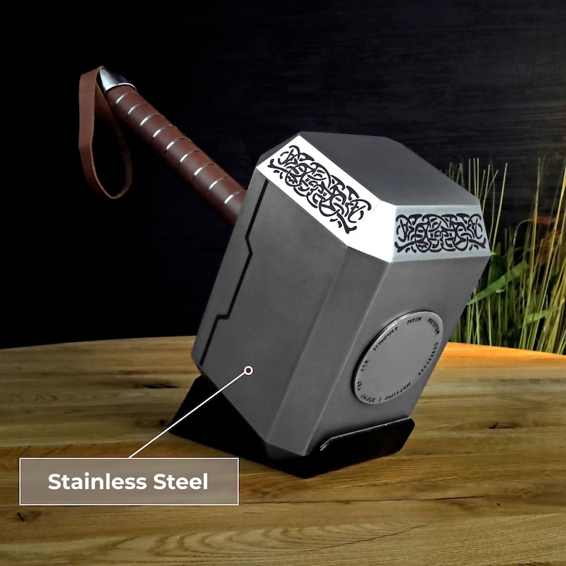 Thor Hammer Mjolnir 10.58 Lb Stainless Steel With Stand & Custom ...