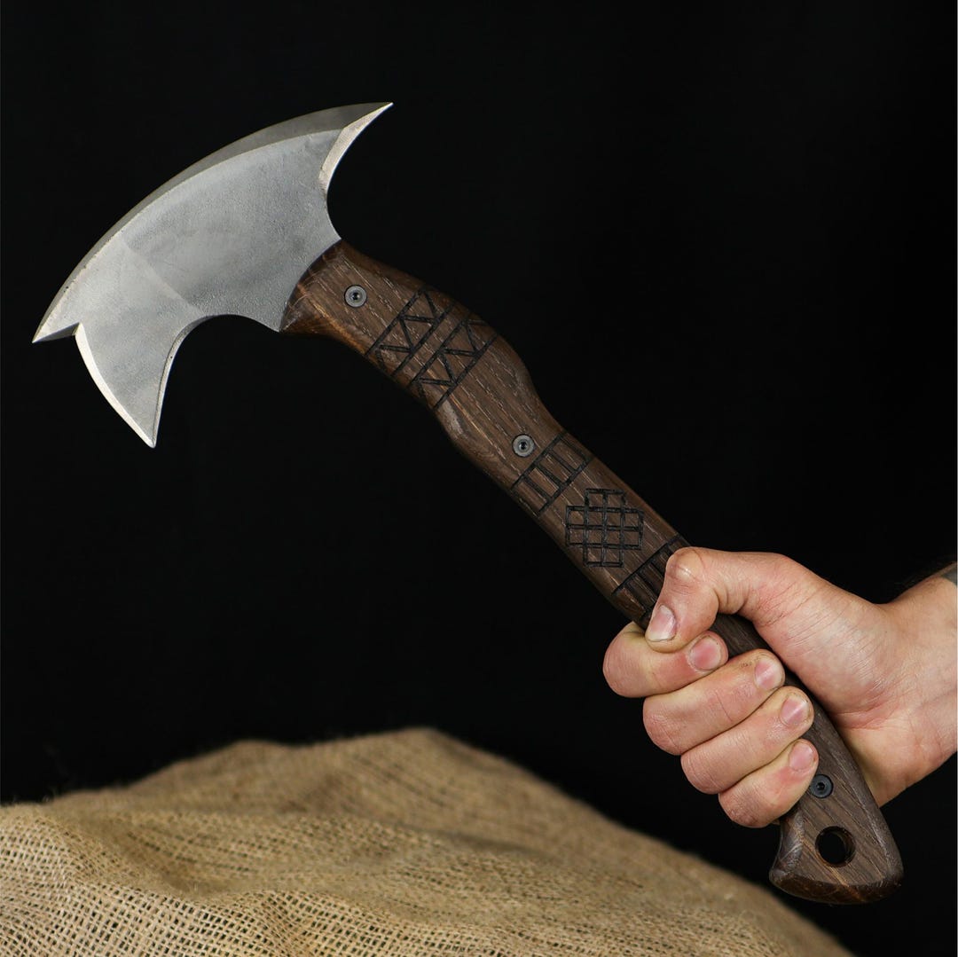Full Tang Tomahawk Handmade Hatchet, Bushcraft Axe With Sheath ...