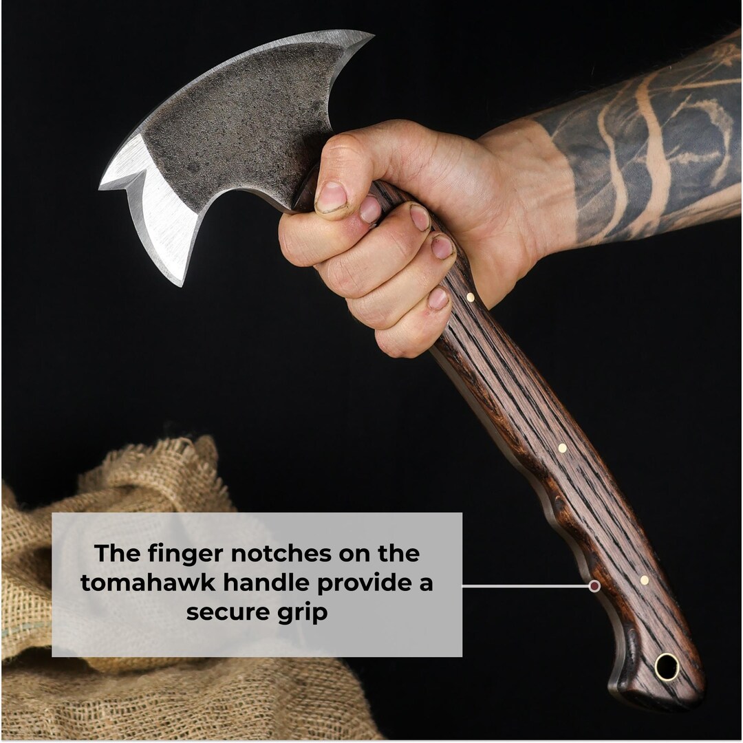 Tomahawk Hand Forged Hatchet, Full Tang Axe With Sheath, Functional ...
