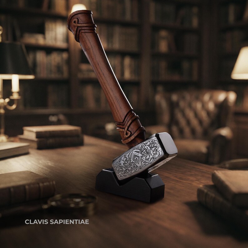 Masonic Gavel Square and Compasses, Freemason Regalia Hammer Handmade ...