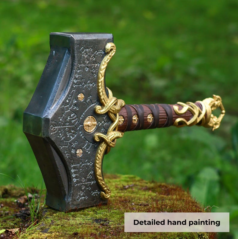 Mjolnir Thor Hammer: Solid Steel 26.45lb Replica With Glow-in-the-dark ...
