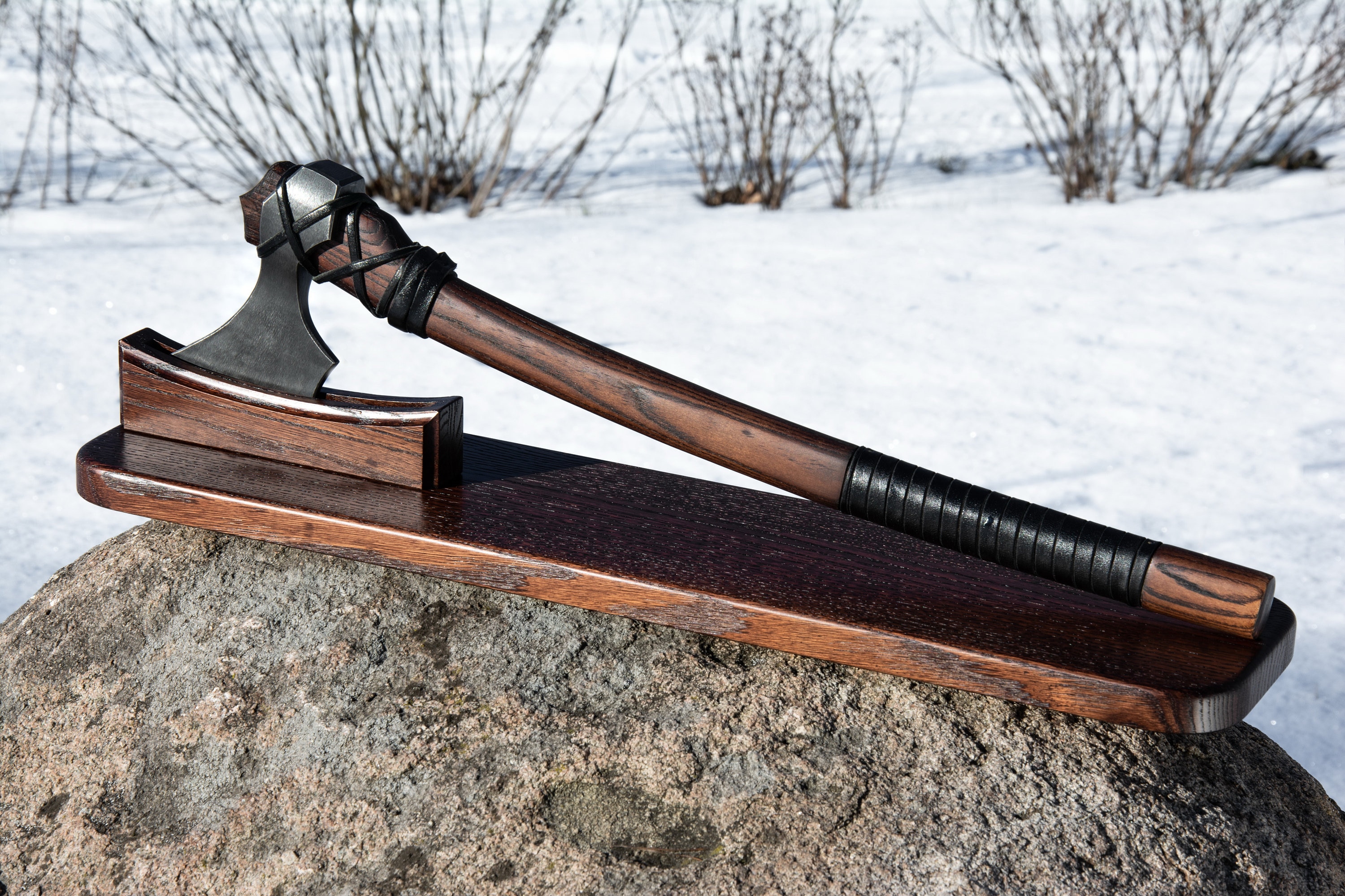 Handmade Viking Axe Holder Wooden Axe Stand Axe Accessories Etsy