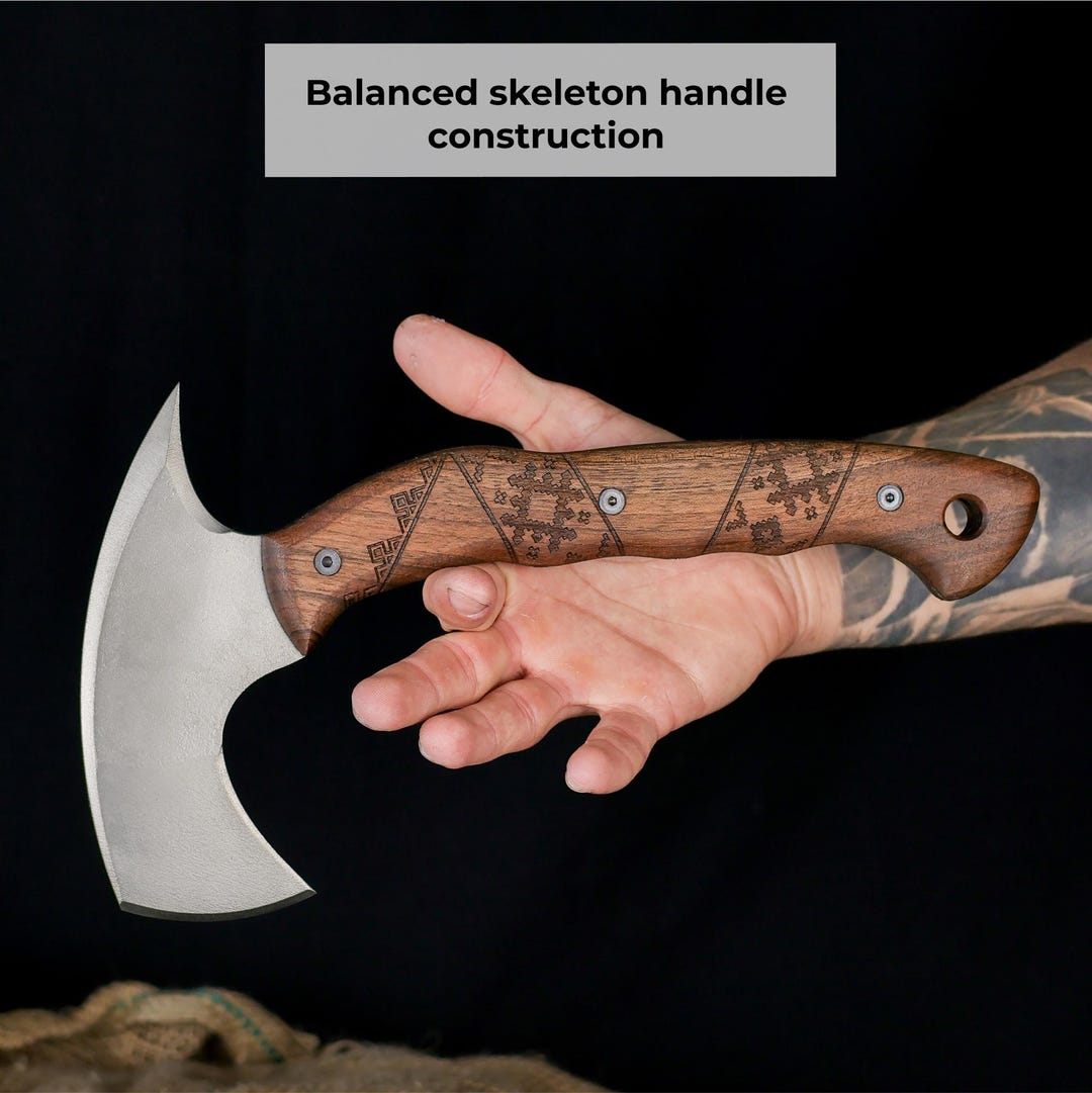 Tomahawk Forged Hatchet, Full Tang Axe With Balanced Skeleton Handle ...