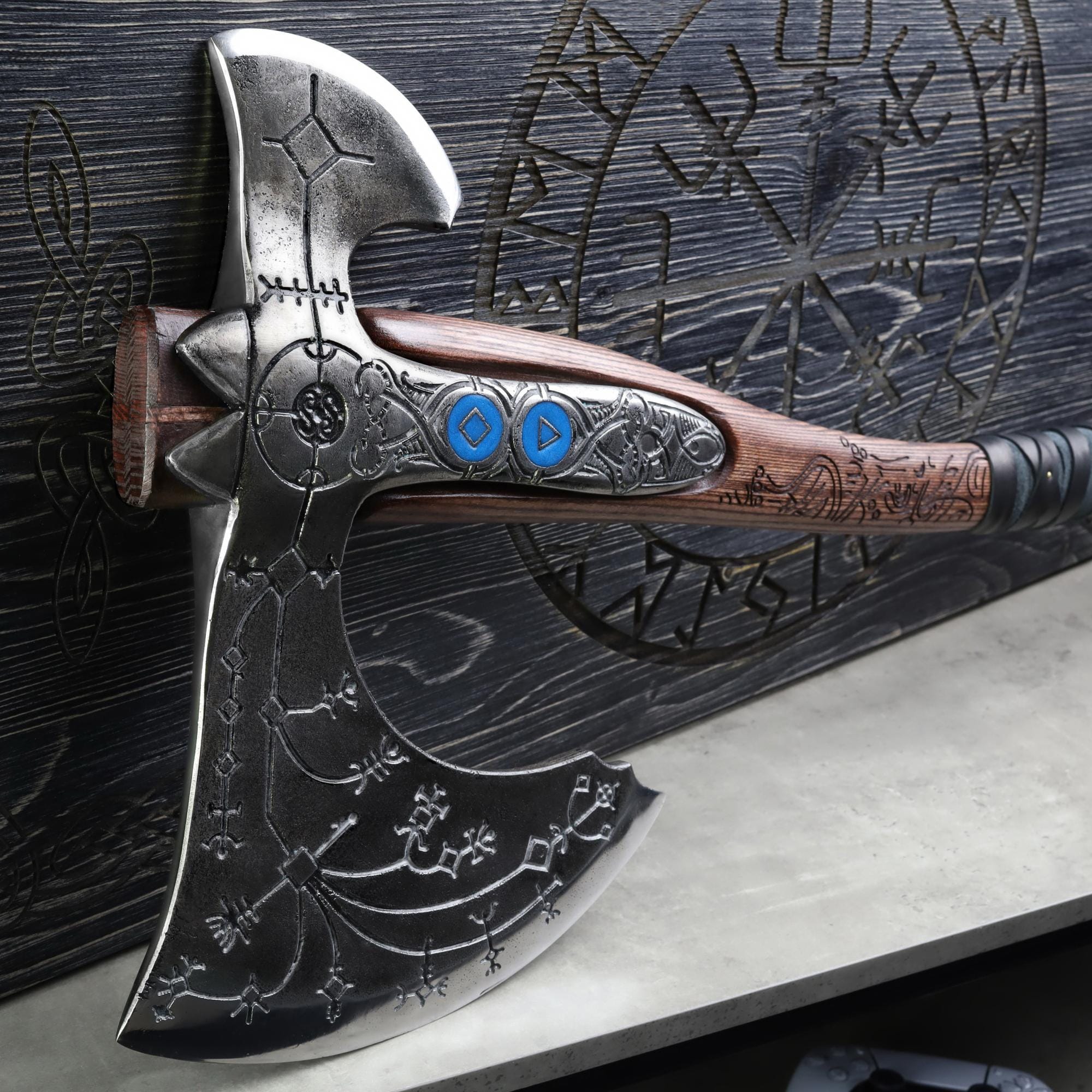 Leviathan Axe Metal 9.11lb Kratos Axe High Carbon Steel Blade With Glow ...