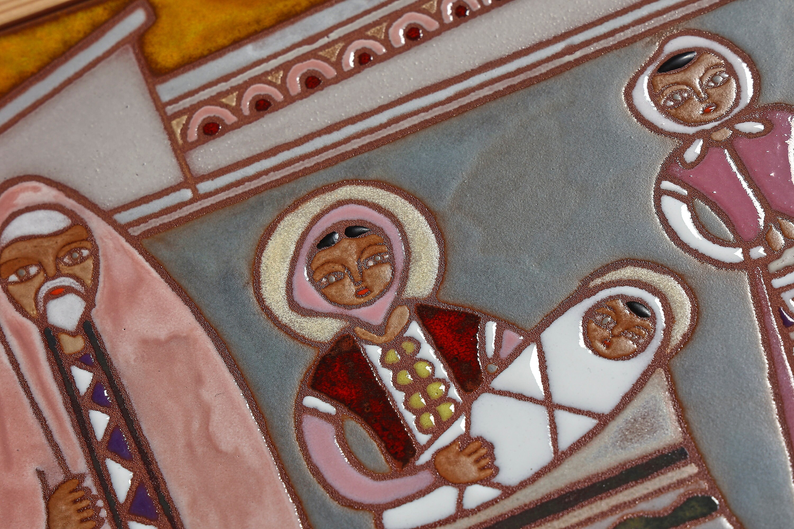 Hand-painted Nativity Scene Ceramic Tile: Framed Christmas Folk Art - Etsy