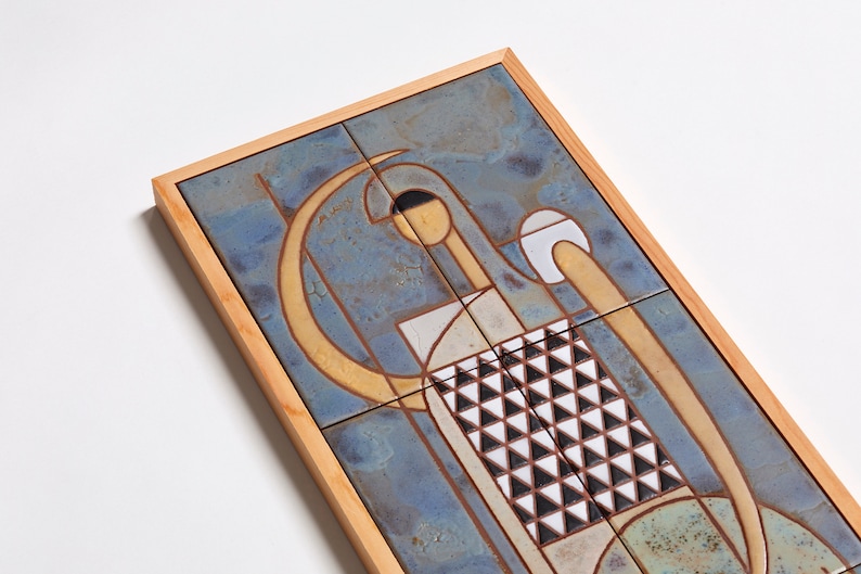 3 Piece Wall Art Ceramic Tiles Framed Wall Art Set Wall Mural - Etsy