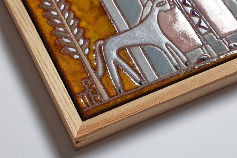 Hand-painted Nativity Scene Ceramic Tile: Framed Christmas Folk Art - Etsy