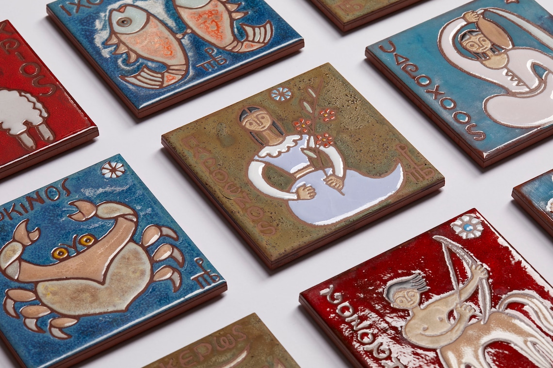 Taurus Zodiac Sign Ceramic Tile Wall Art Handmade Plaque | Etsy