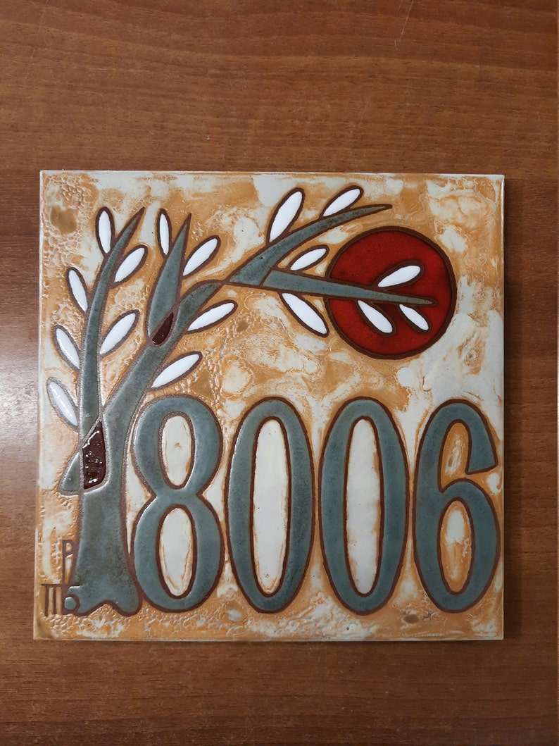 Tile House Number Ceramic House Decor Build in Entrance Decor - Etsy