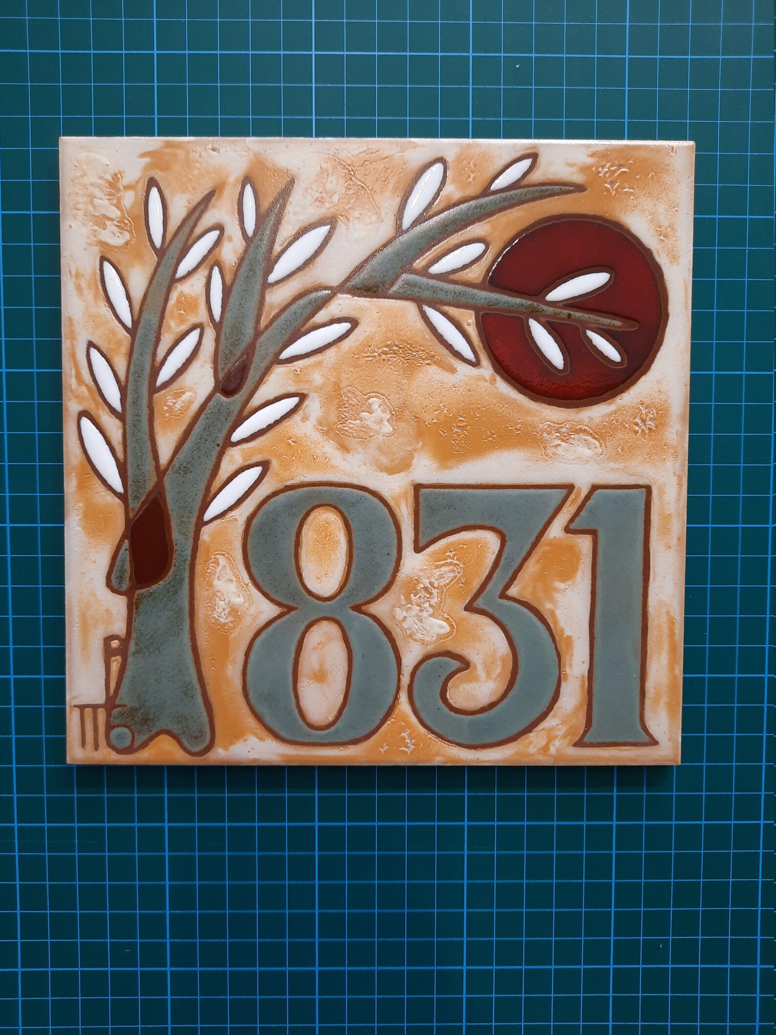 Tile House Number Ceramic House Decor Build in Entrance Decor - Etsy