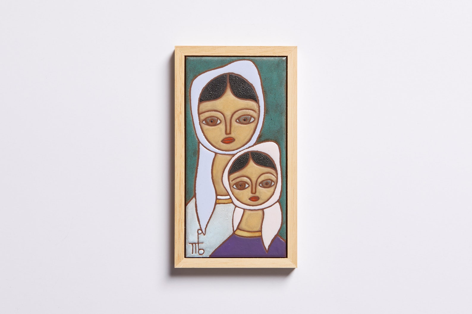 Mother Daughter Portrait Ceramic Tile Motherhood Family Reunion Gift ...