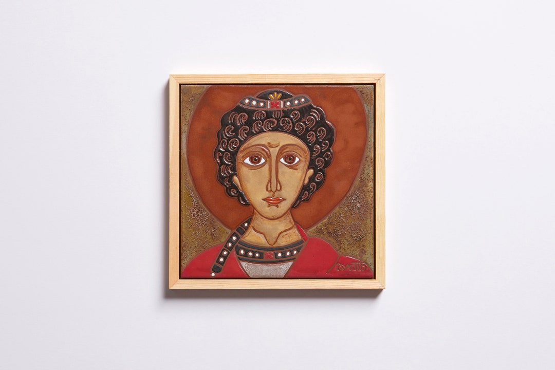 Agios Dimitrios Greek Byzantine Orthodox Icon Saint Ceramic Tile ...