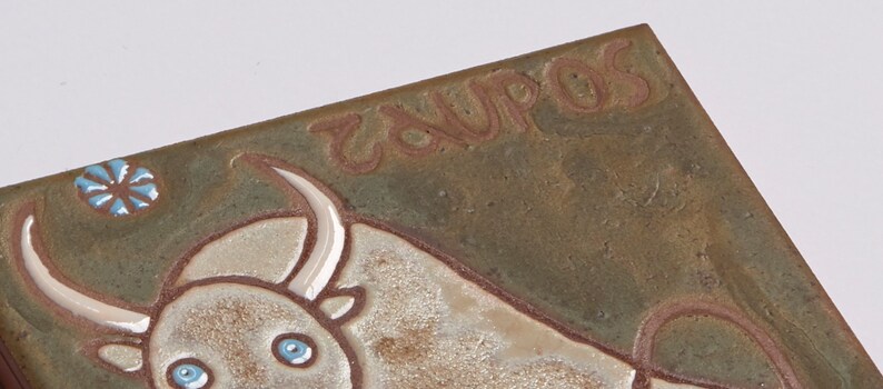 Taurus Zodiac Sign Ceramic Tile Wall Art Handmade Plaque - Etsy