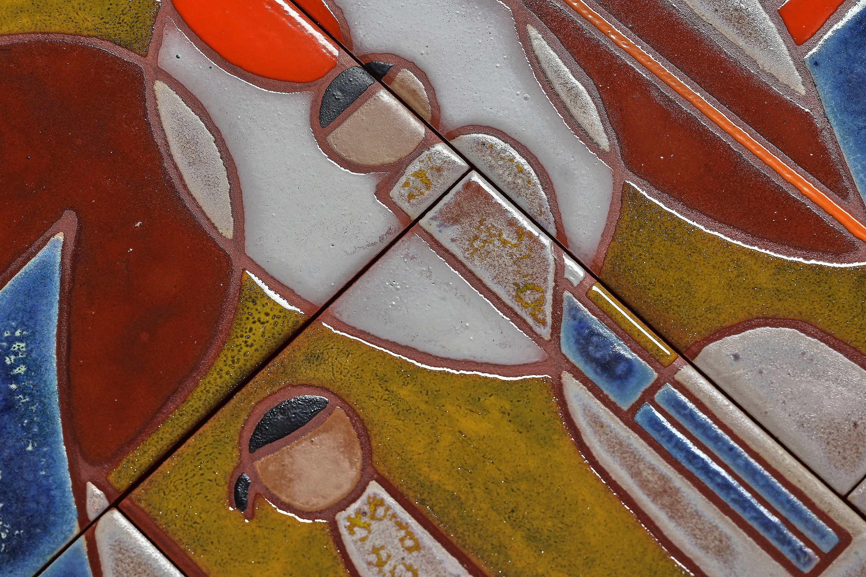 Figures Wall Art Tile Modern Art Handpainted Ceramic Plaque | Etsy