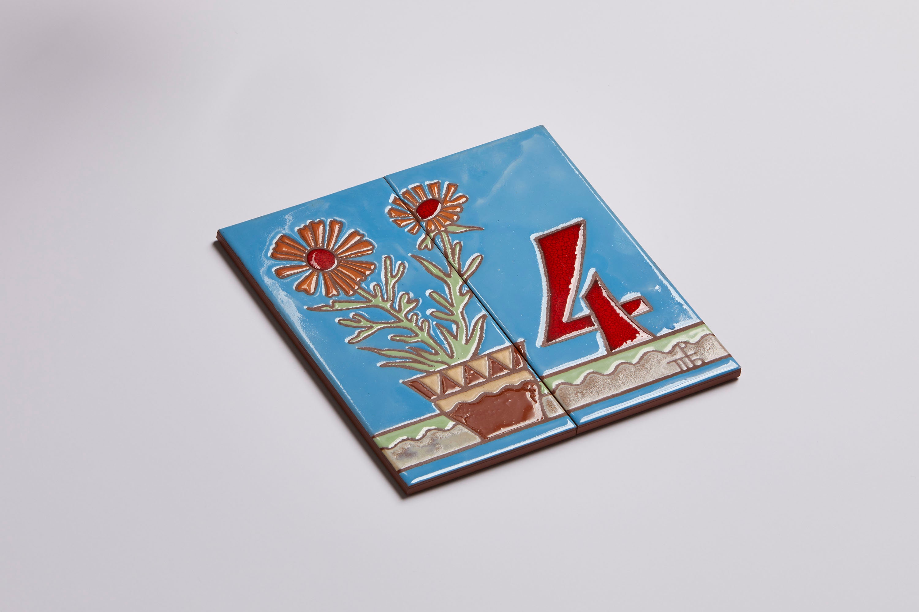 House Number Sign Handmade Ceramic Tile Zen Garden Farm - Etsy