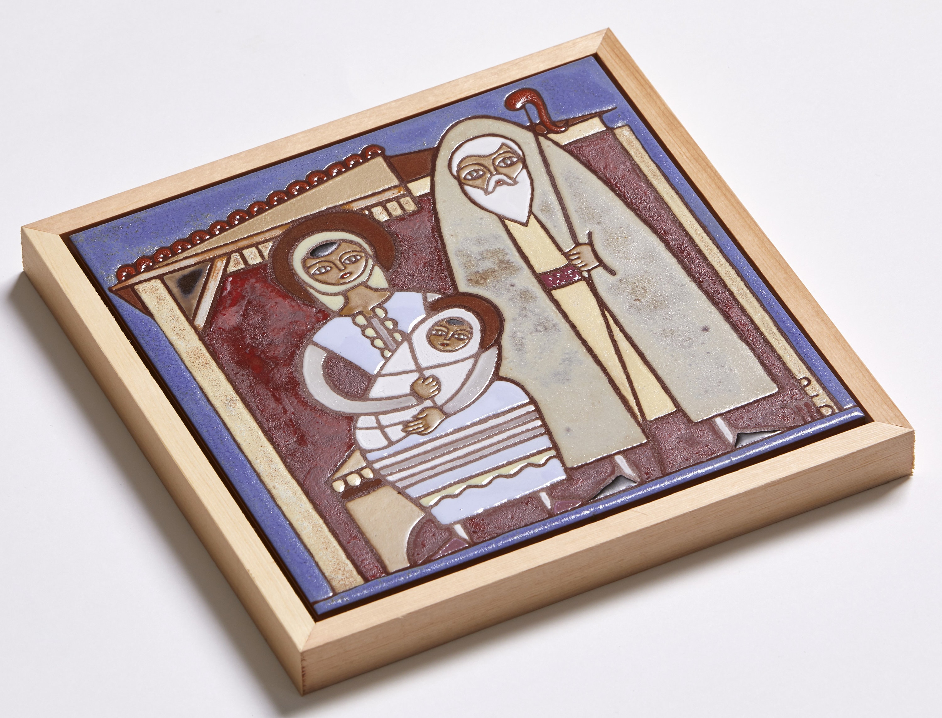 Nativity Scene Ceramic Tile Greek Folk Art Colorful Christmas ...