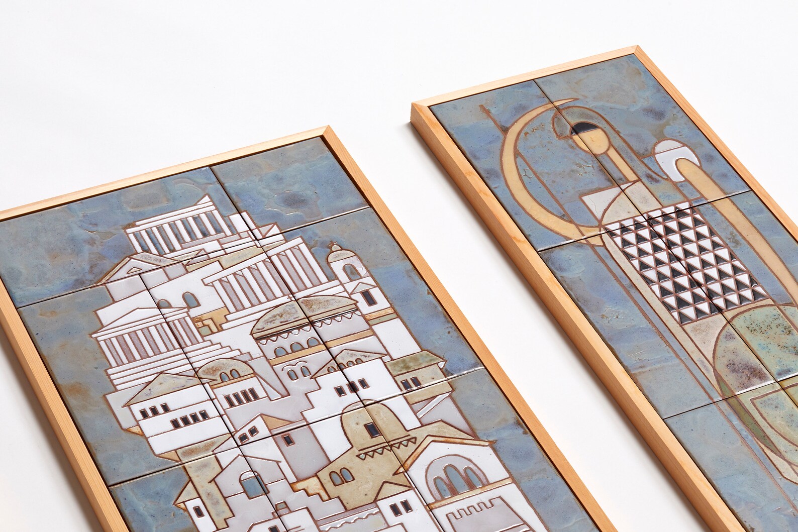 3 Piece Wall Art Ceramic Tiles Framed Wall Art Set Wall Mural - Etsy