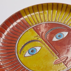 Handpainted Sun Ceramic Plate, Colorful Greek Pottery Wall Decor - Etsy