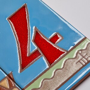 Handmade Ceramic Tile House Number Sign, Flower Pot Design - Etsy