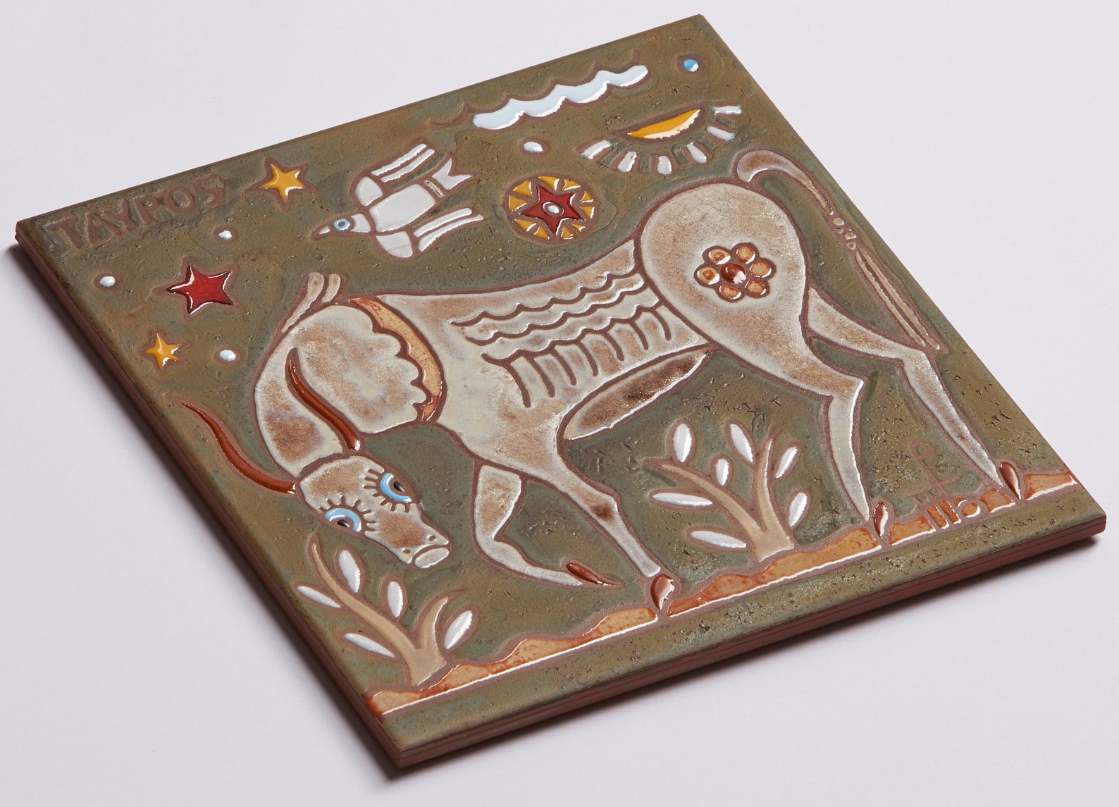 Hand-painted Taurus Zodiac Tile, Astrology Wall Art - Etsy