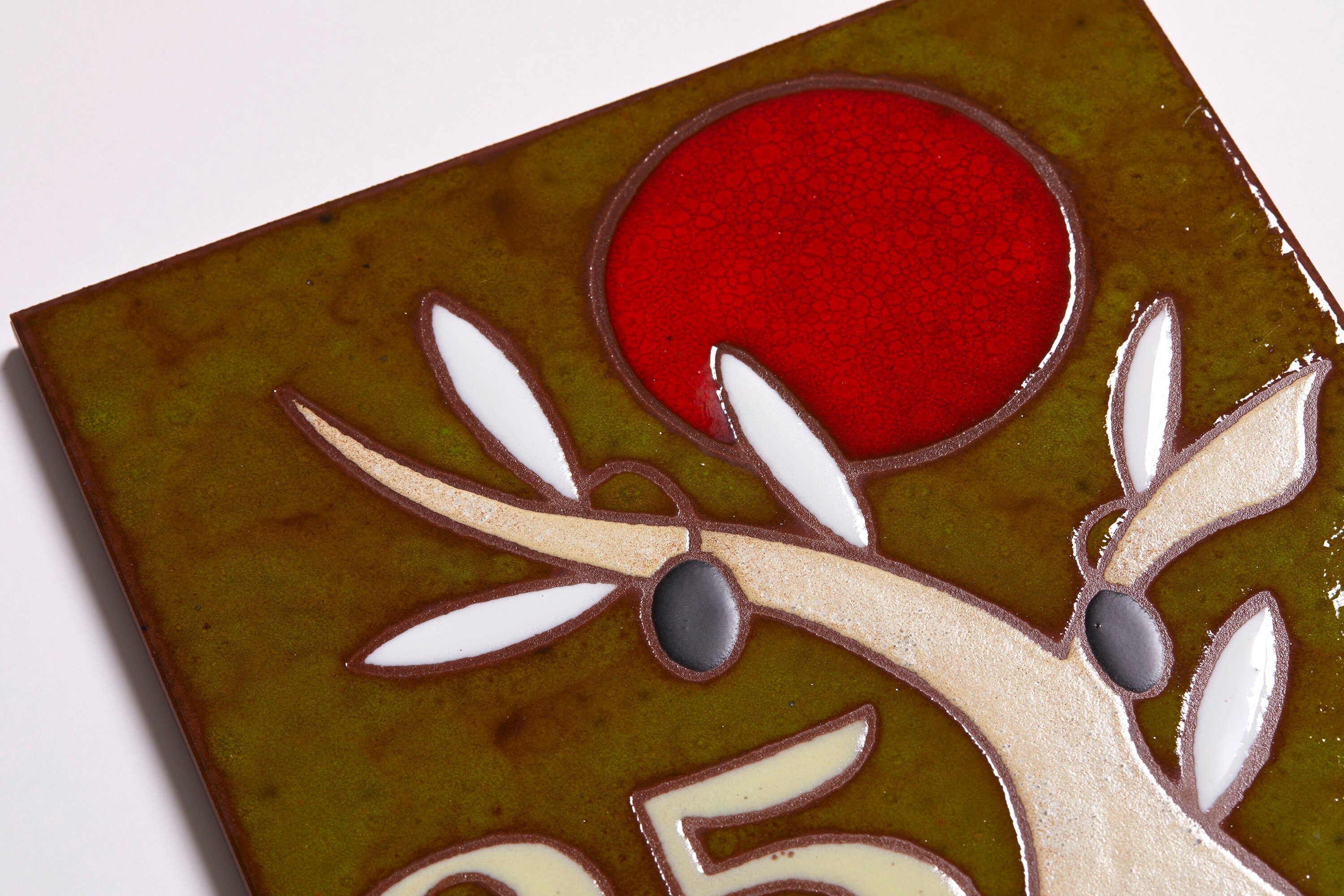 Olive Tree Tile House Number Ceramic House Decor Build In | Etsy