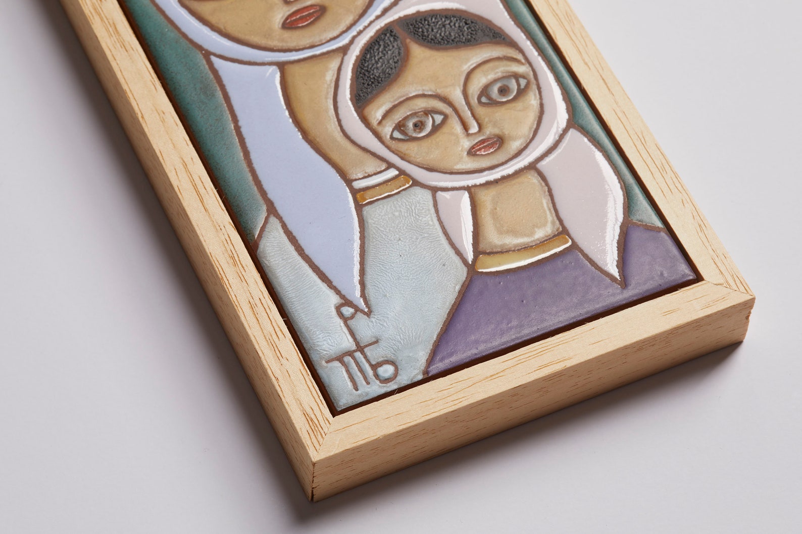 Mother Daughter Portrait Ceramic Tile Motherhood Family Reunion Gift ...