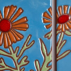 Handmade Ceramic Tile House Number Sign, Flower Pot Design - Etsy