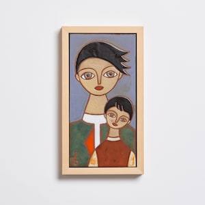 Father Son Portrait Embrace Painting Male Portrait Fatherhood ...