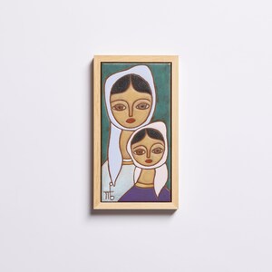 Mother Daughter Portrait Ceramic Tile Motherhood Family Reunion Gift ...